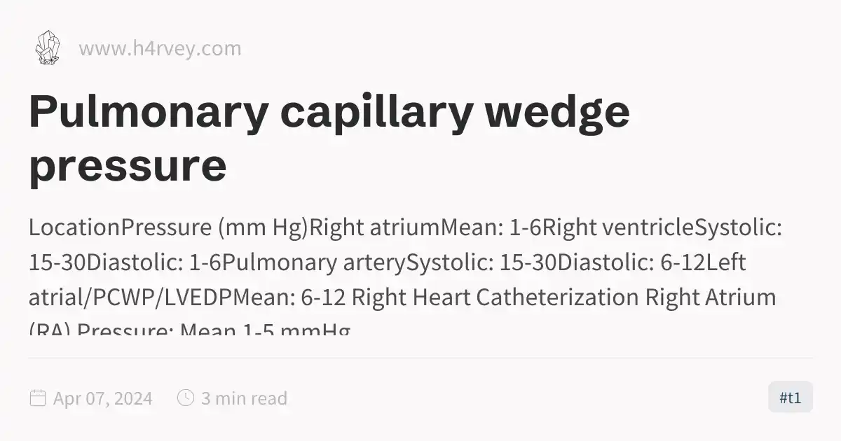 Pulmonary capillary wedge pressure