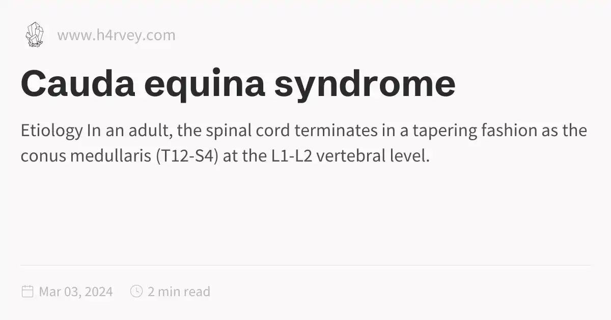 Cauda equina syndrome